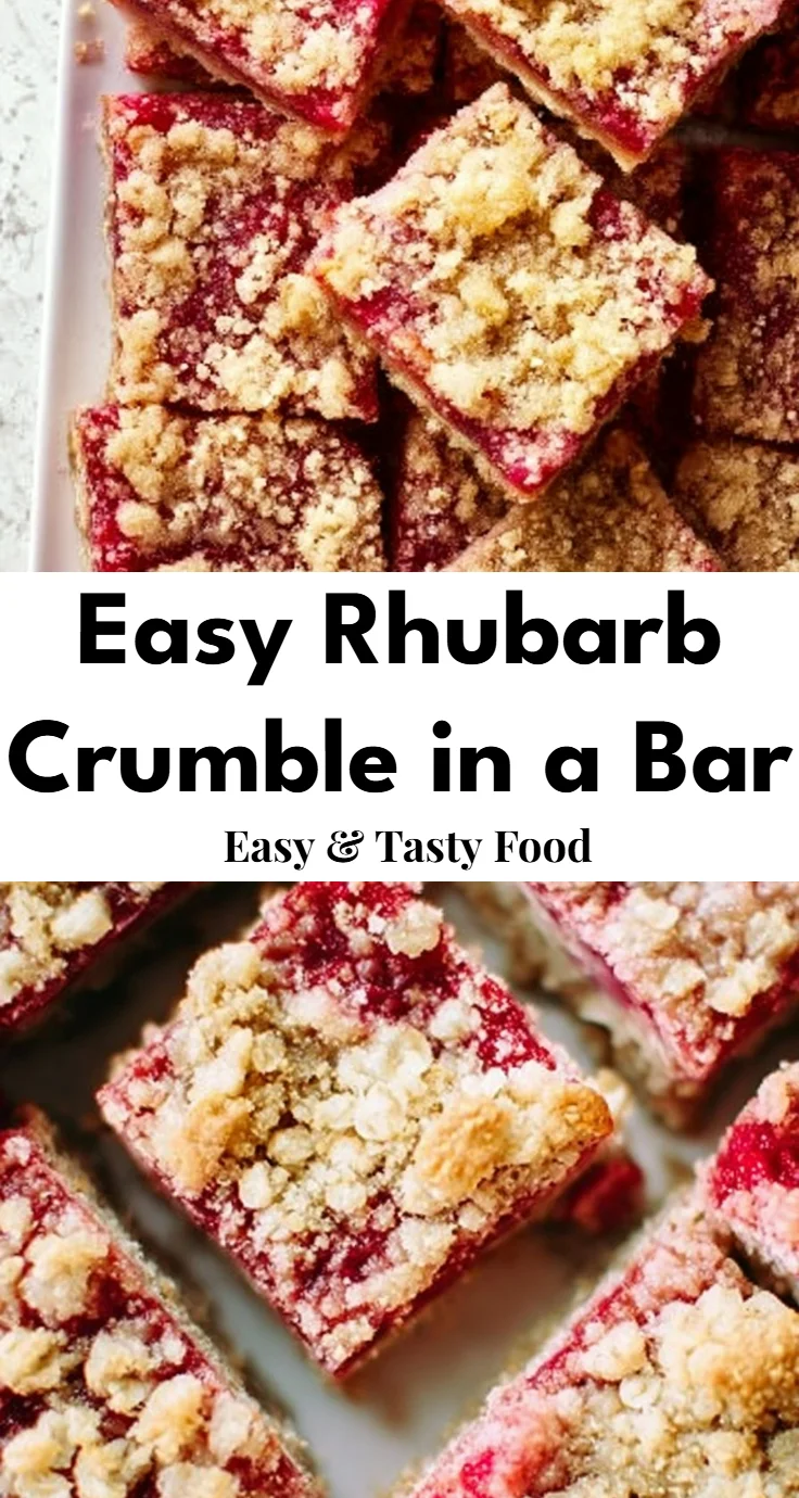 Easy Rhubarb Crumble in a Bar