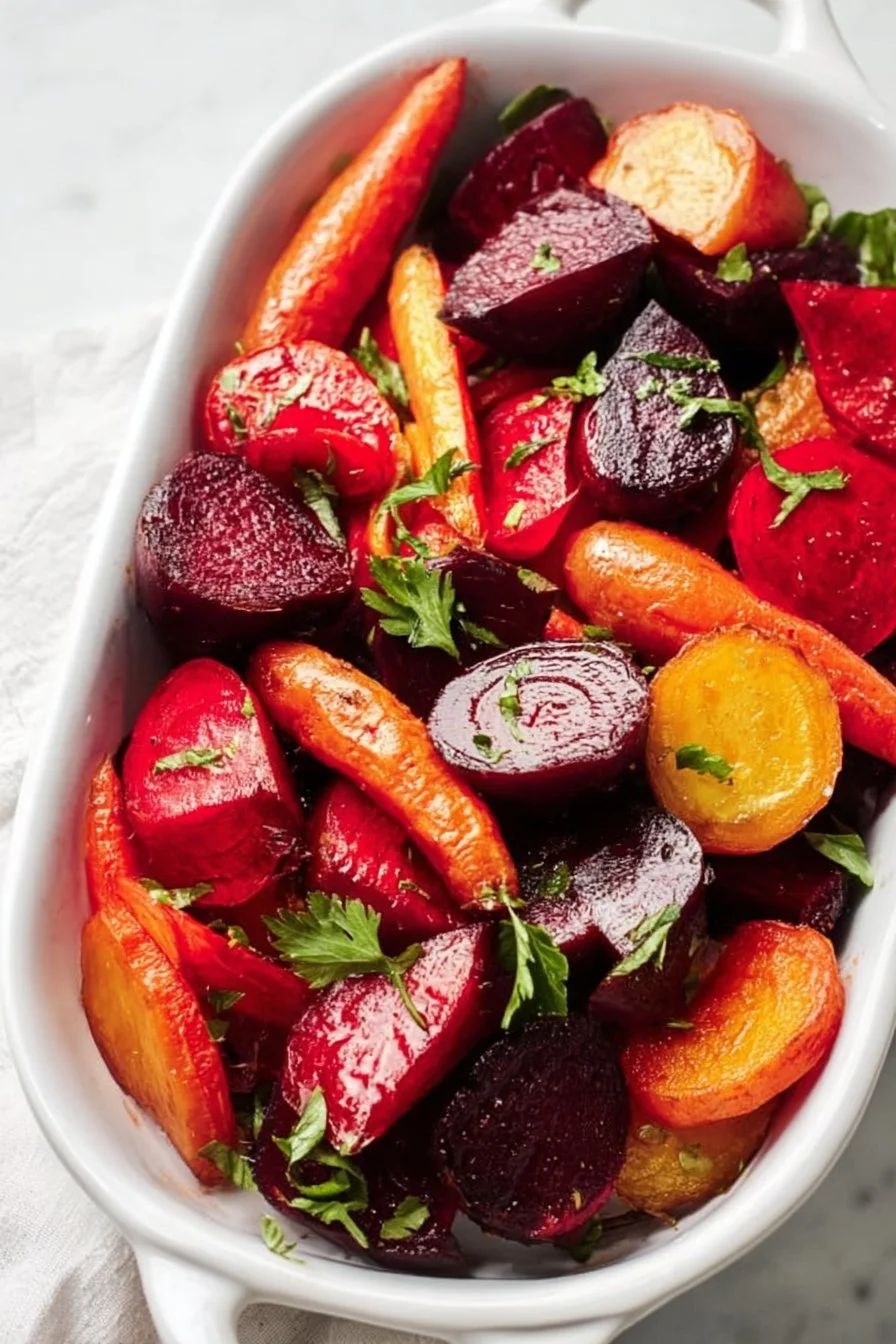 Maple Roasted Beets and Carrots