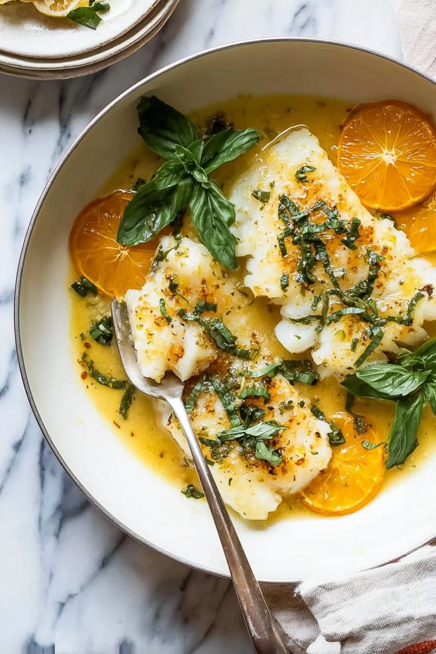 Pan-Fried Cod with Citrus Basil Sauce
